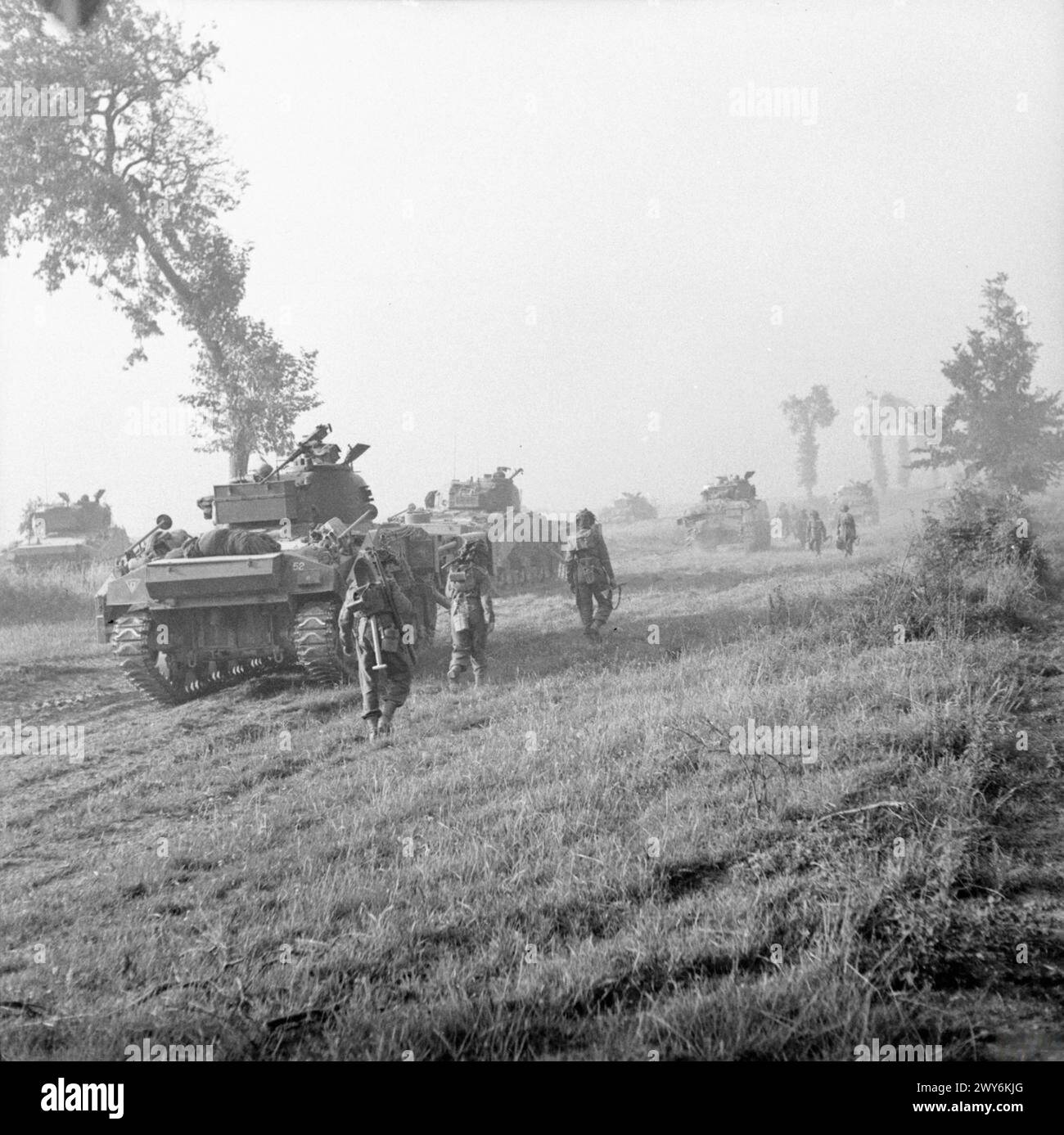 THE BRITISH ARMY IN NORMANDY 1944 - Sherman tanks and Crab flail tanks ...