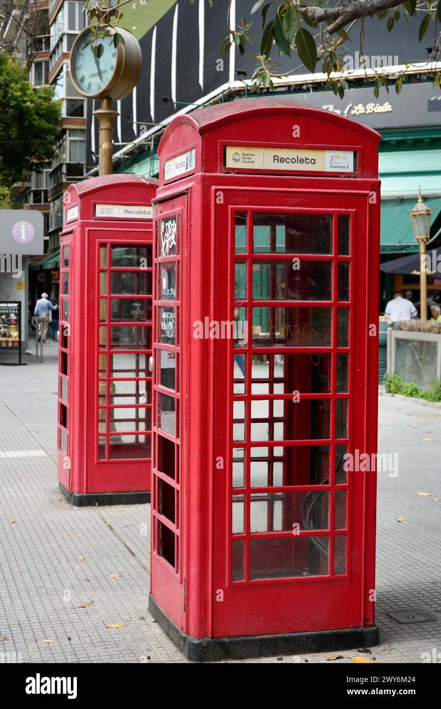 A pair of English Style Red Telephone Boxes Stock Photo - Alamy