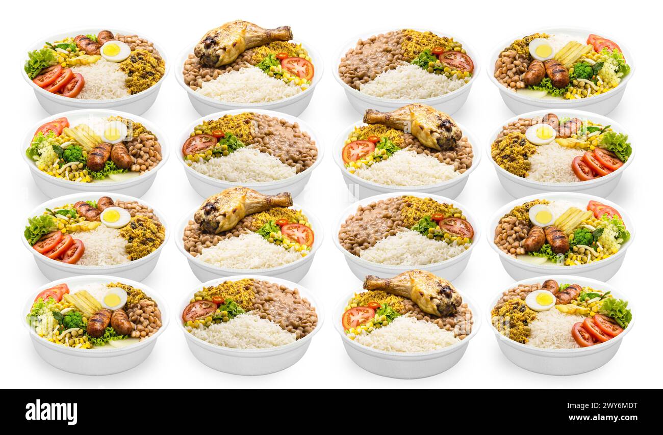 marmita, brazilian food served in styrofoam pots, lunch or cheap meal ...