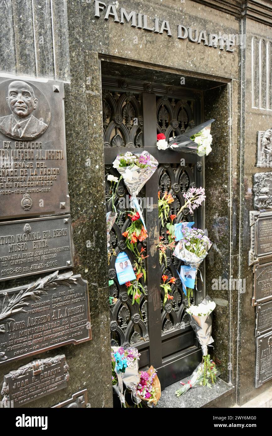 The Grave of Eva Peron at La Recoleta Cemetery Stock Photo - Alamy