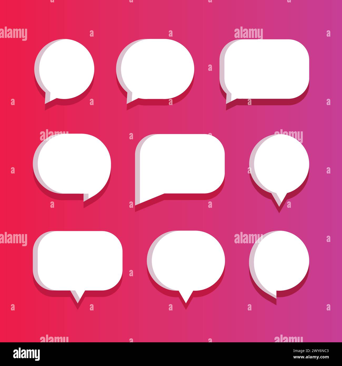 3d speech bubble chat icon collection set poster and sticker concept Banner Stock Vector Image ...