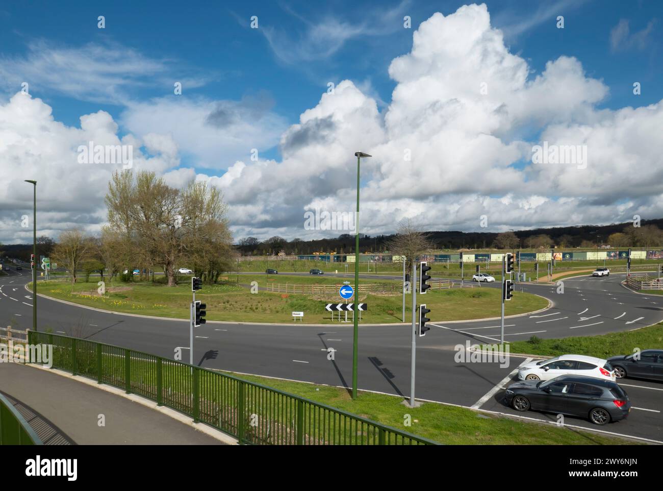 UK, England, Sussex, road infrastructure roundabout Stock Photo - Alamy
