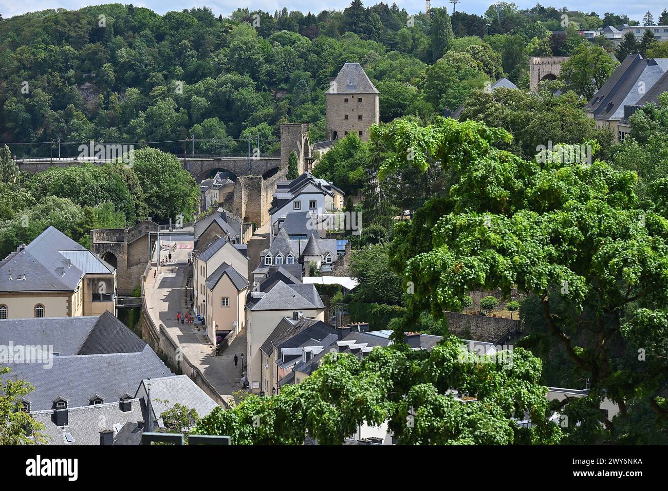 Grand Duchy of Luxembourg: overview of the “ville-basse” (lower part of ...