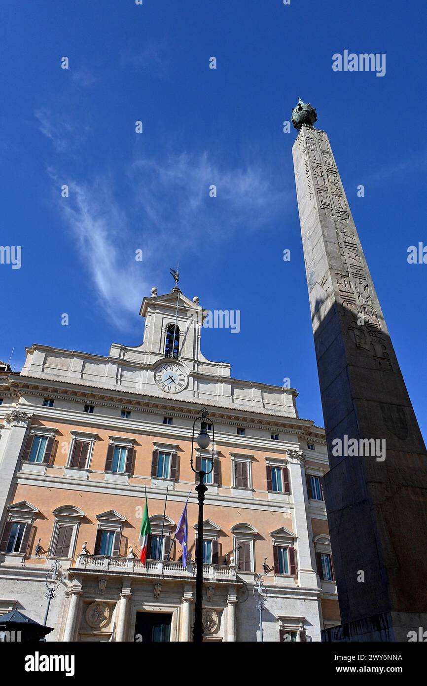 Italy, Rome: Palazzo Montecitorio, a palace in Rome and the seat of the ...