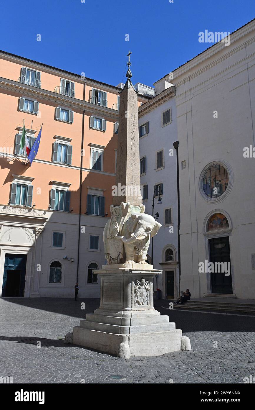 Italy, Rome: “Piazza della Minerva”, a square in the historic center ...