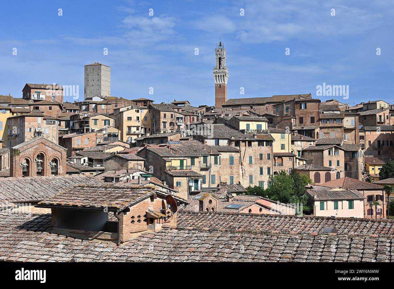 Italy, Sienna: overview of the city whose historic center is a UNESCO ...