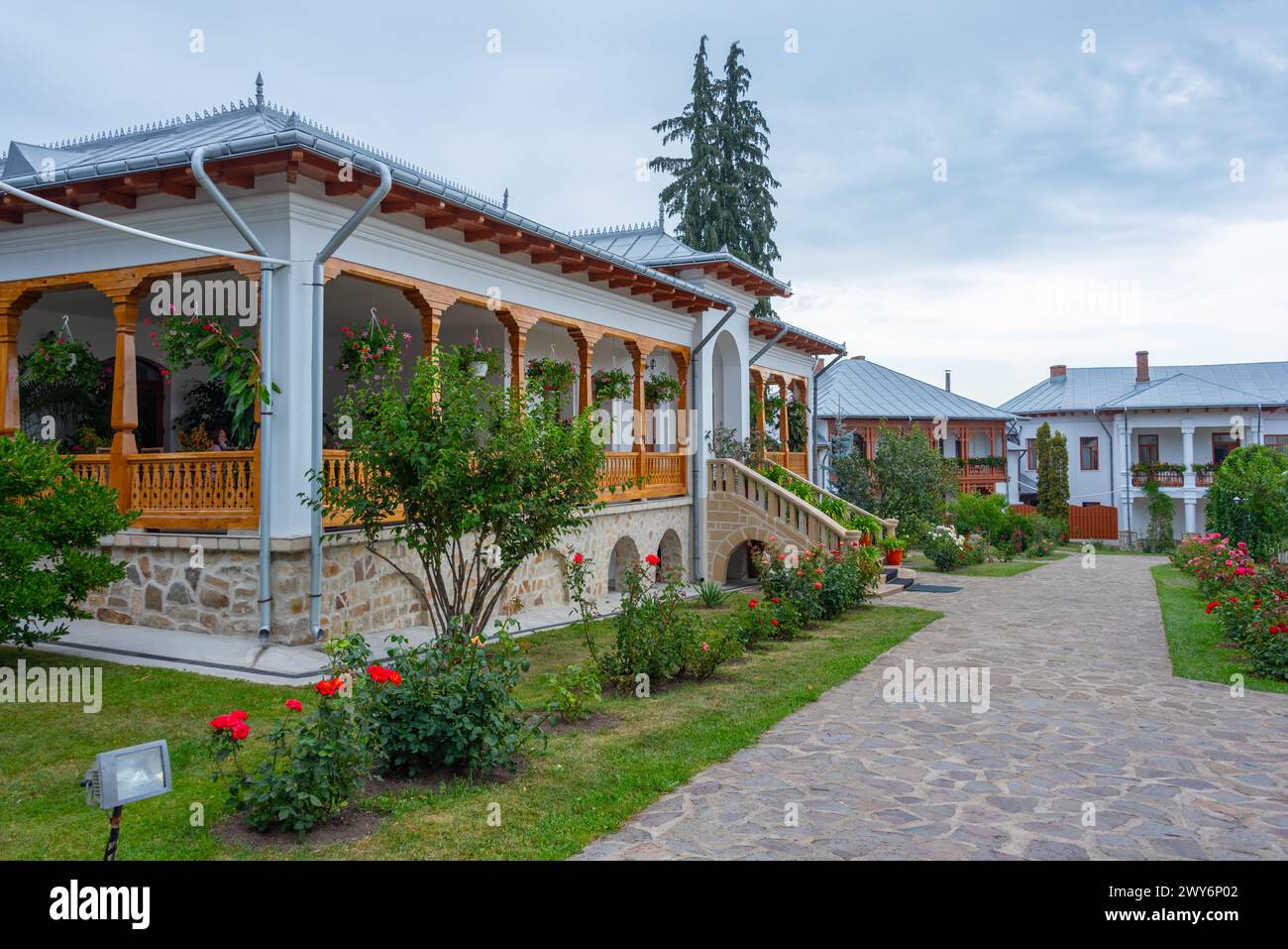 Varatec monastery during a cloudy day in Romania Stock Photo - Alamy