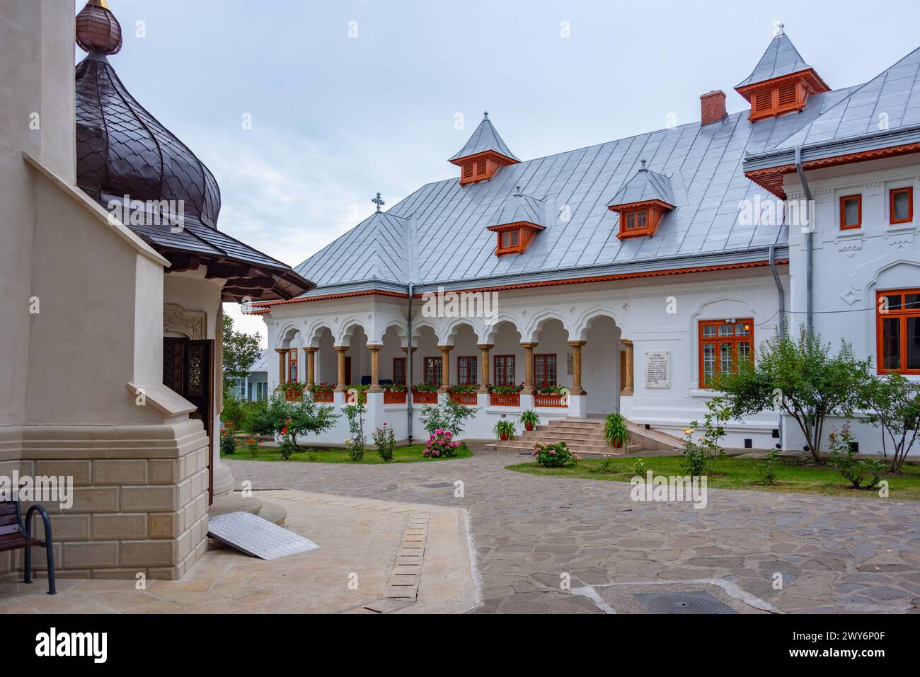 Varatec monastery during a cloudy day in Romania Stock Photo - Alamy