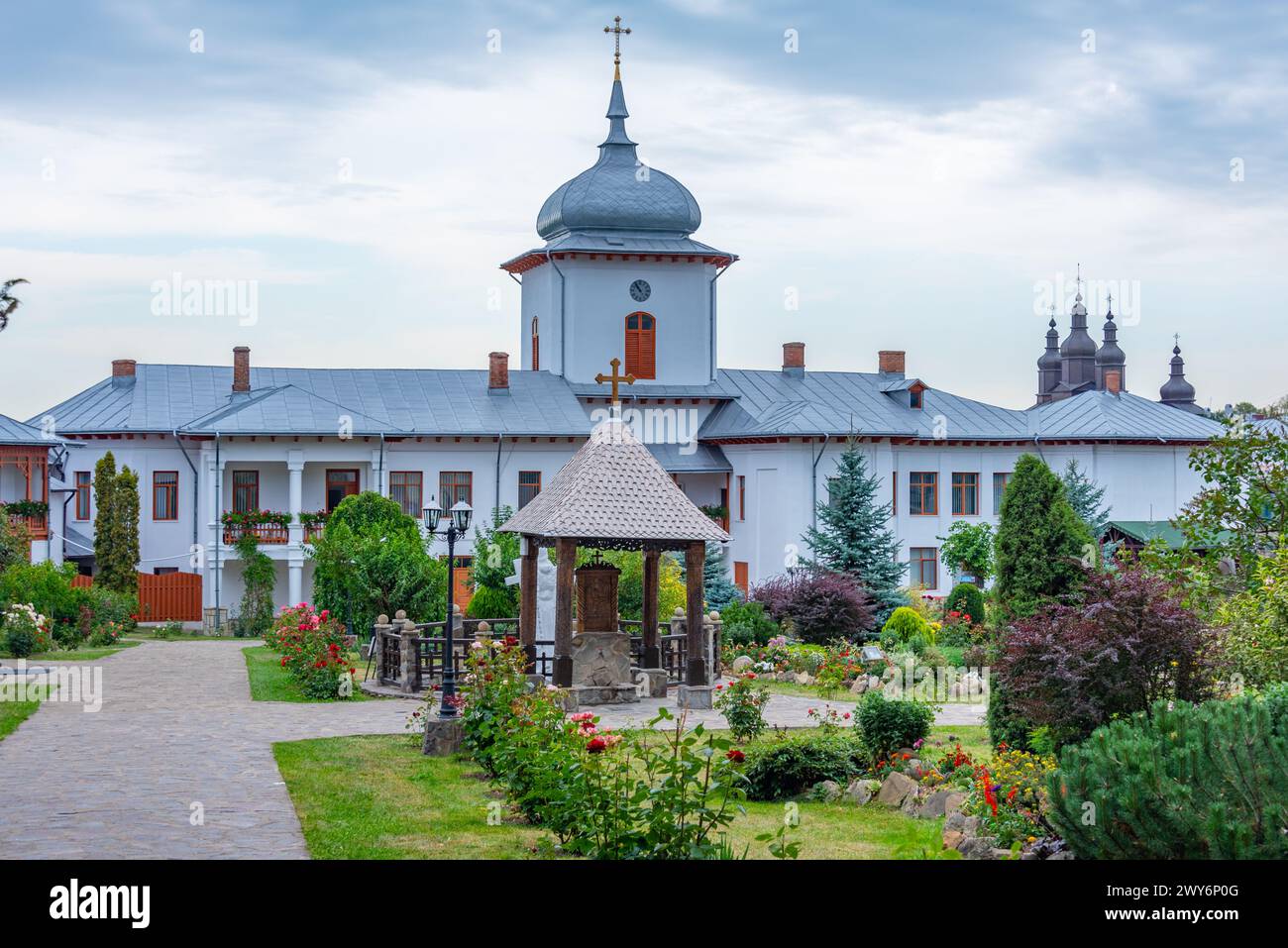 Varatec monastery during a cloudy day in Romania Stock Photo - Alamy