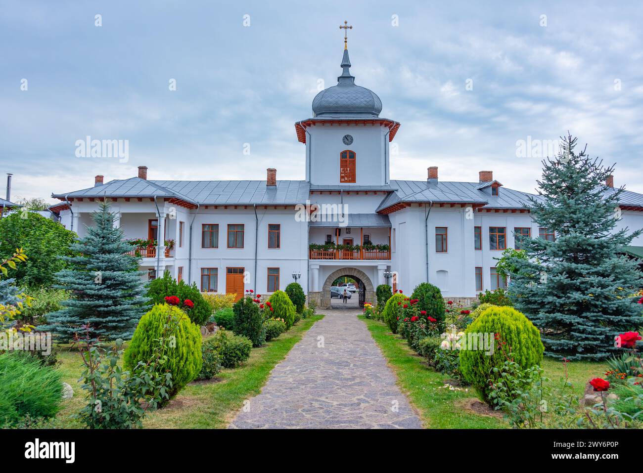Varatec monastery during a cloudy day in Romania Stock Photo - Alamy