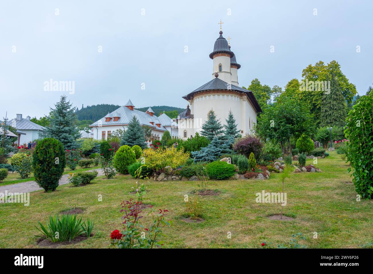 Varatec monastery during a cloudy day in Romania Stock Photo - Alamy
