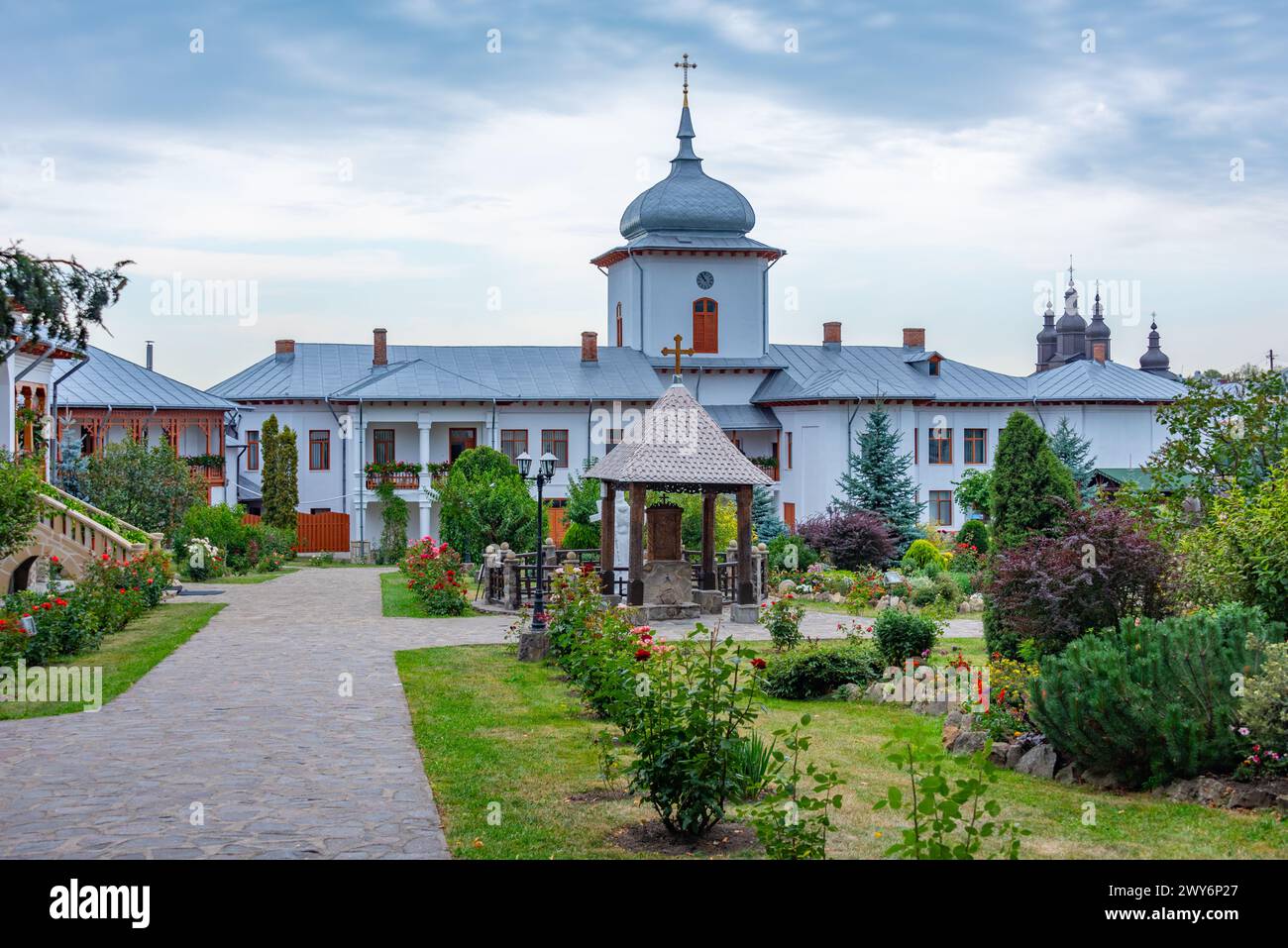 Varatec monastery during a cloudy day in Romania Stock Photo - Alamy
