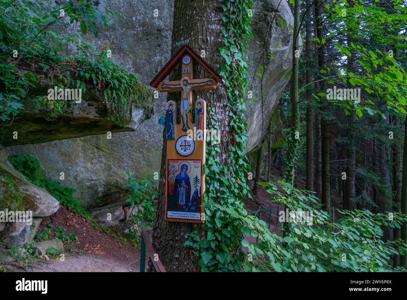 Sihla monastery during a cloudy day in Romania Stock Photo - Alamy