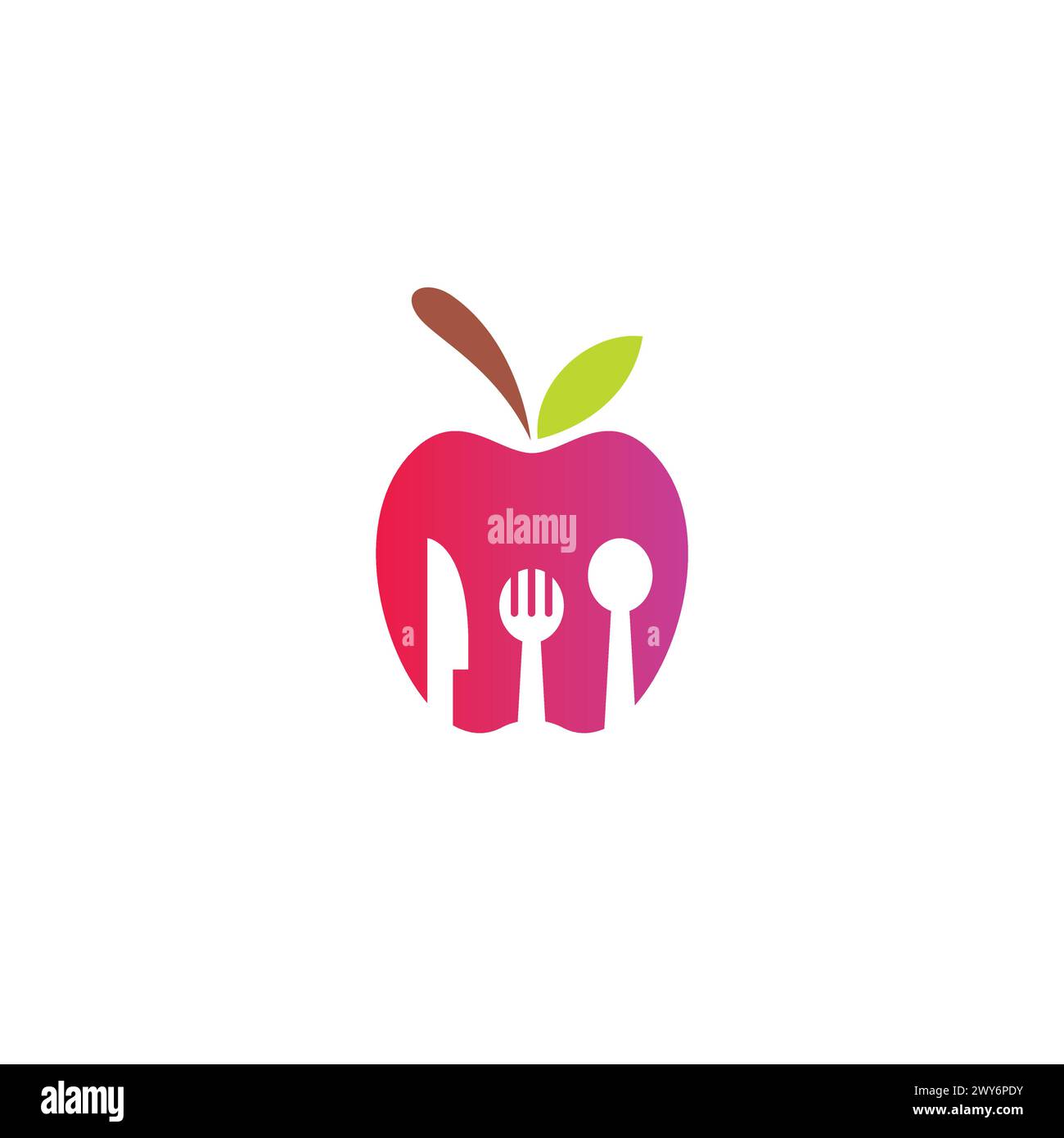 Spoon fork fruit Stock Vector Images - Alamy
