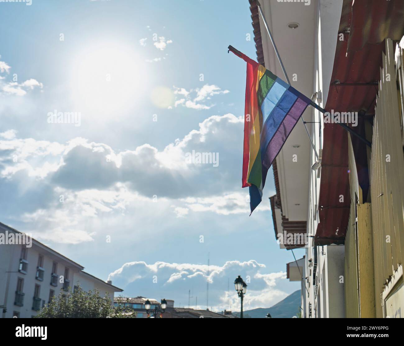 Cusco rainbow flag hi-res stock photography and images - Alamy