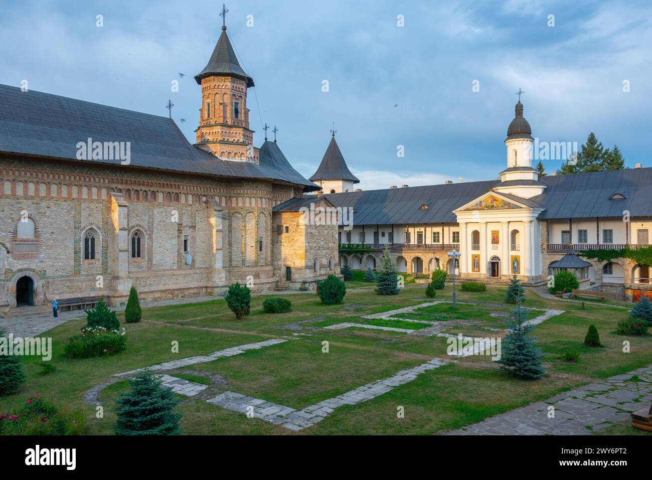 Neamt monastery during a cloudy day in Romania Stock Photo - Alamy