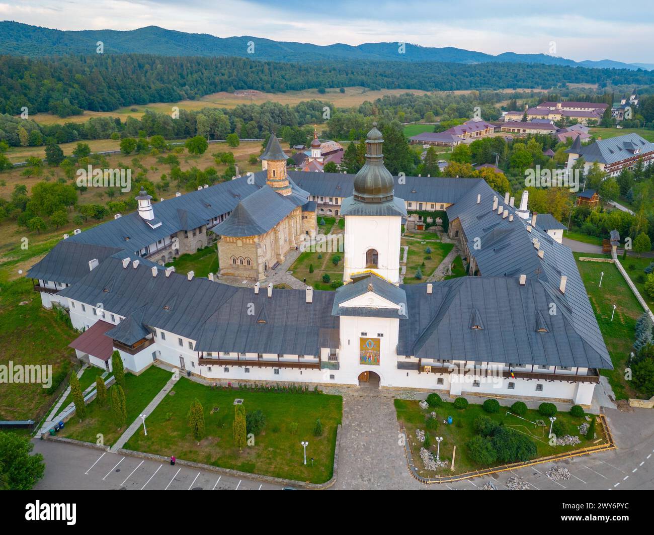 Neamt monastery during a cloudy day in Romania Stock Photo - Alamy