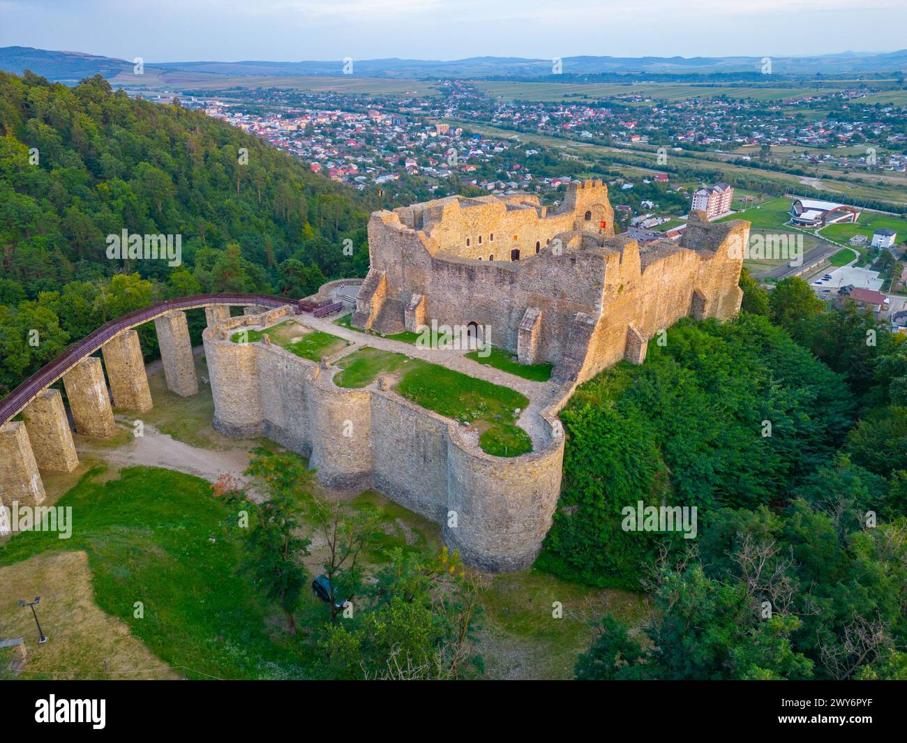 Panorama view of Neamt citadel in Romania Stock Photo - Alamy