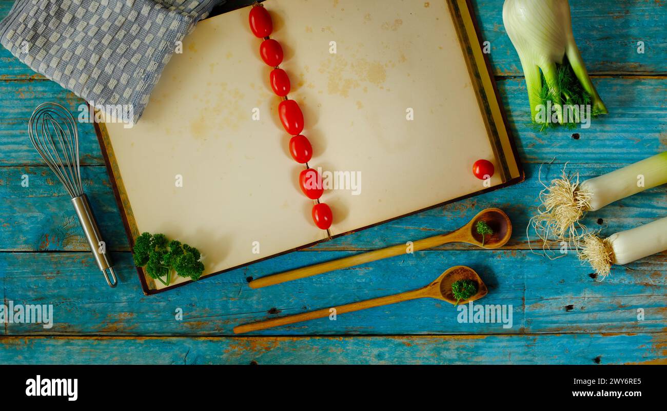 Blank Cook book with free copy space for recipes and vegetables ...