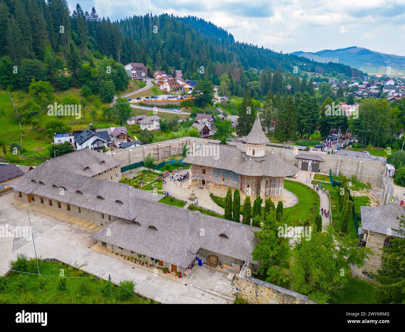 Panorama of the Voronet monastery in Romania Stock Photo - Alamy