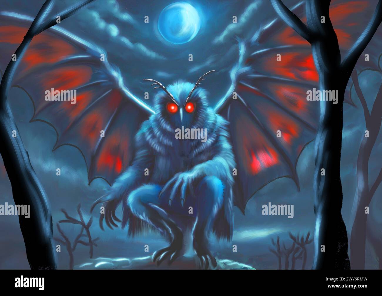 The Mothman illustration Stock Photo - Alamy