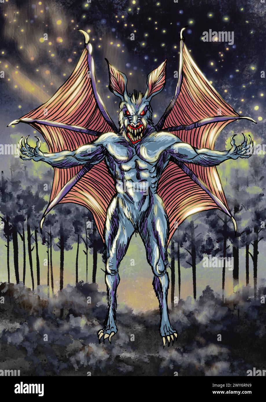 The Mothman illustration Stock Photo - Alamy