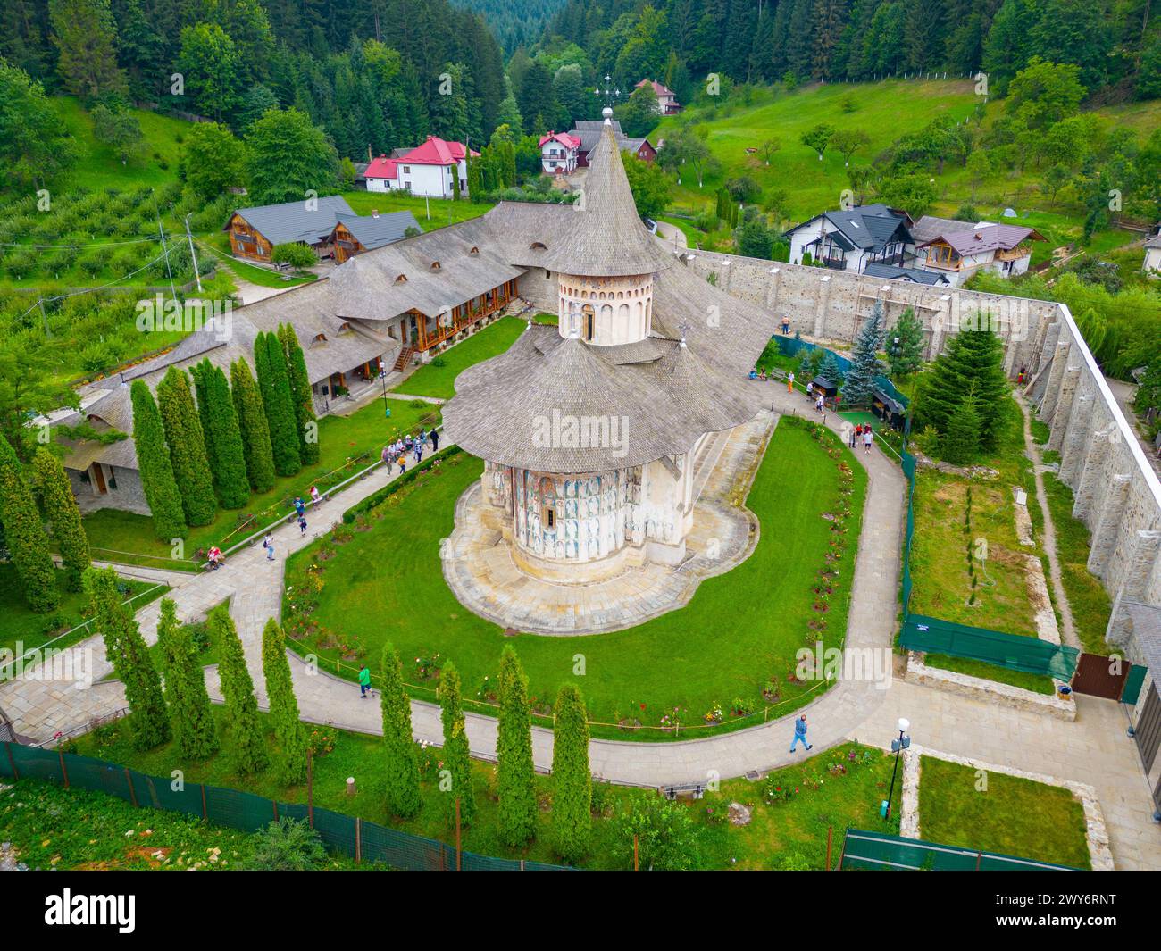 Panorama of the Voronet monastery in Romania Stock Photo - Alamy