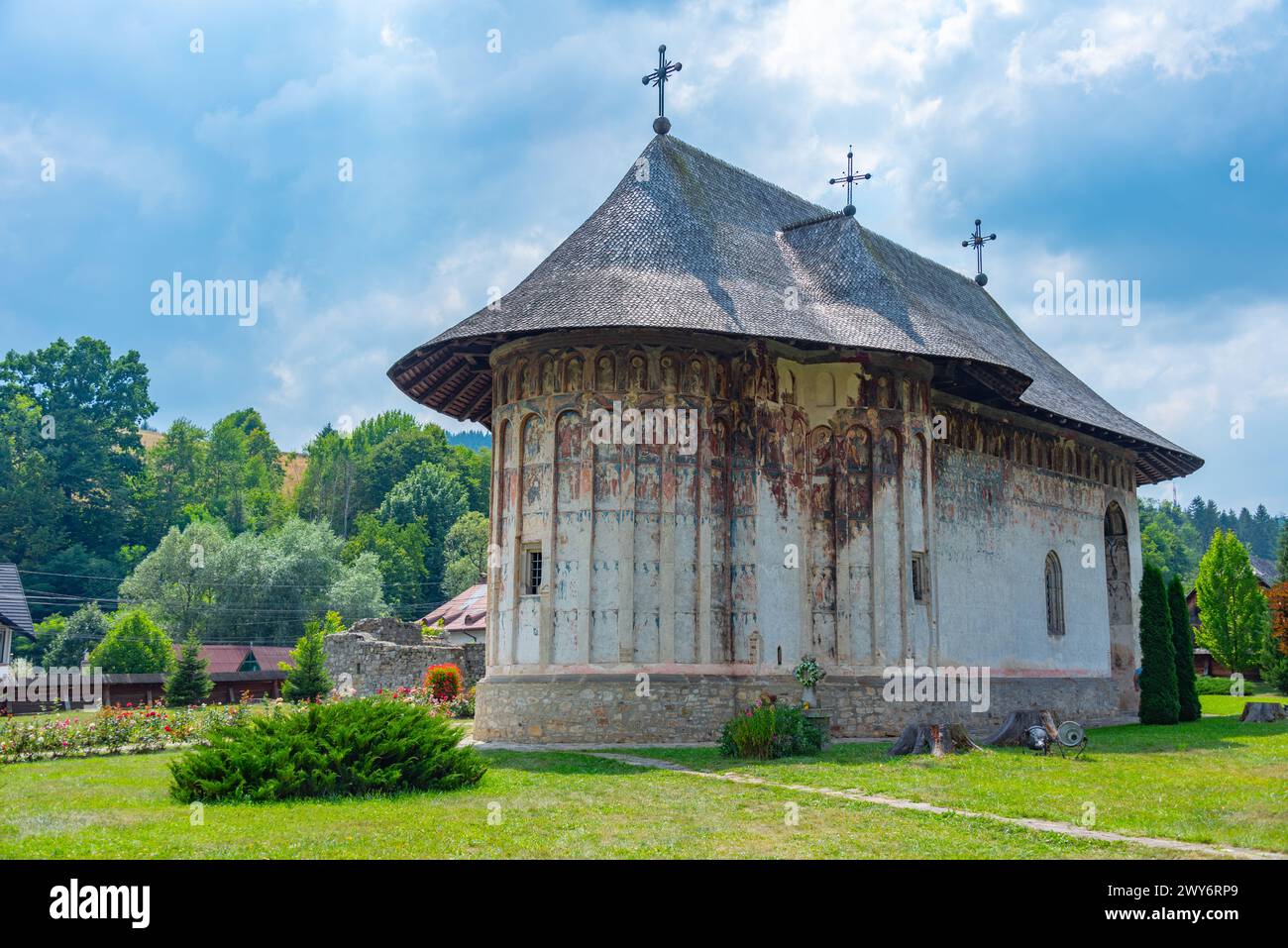 Summer at the Humor monastery in Romania Stock Photo - Alamy