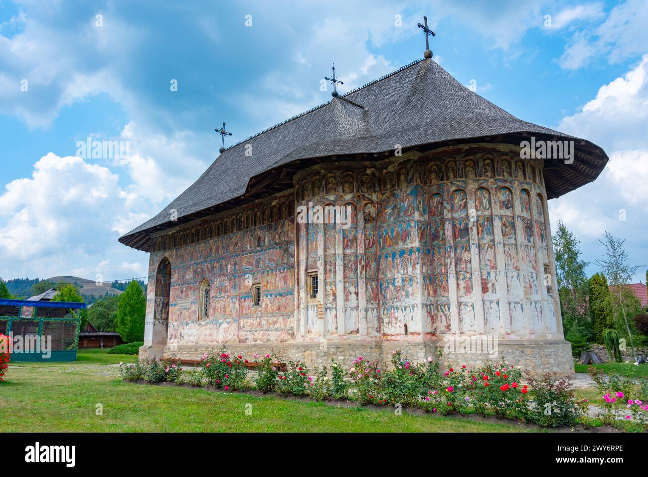 Summer at the Humor monastery in Romania Stock Photo - Alamy