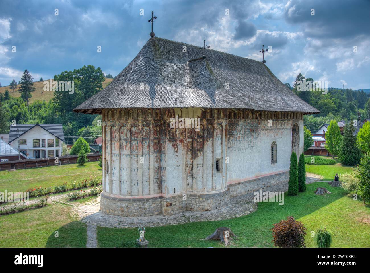 Summer at the Humor monastery in Romania Stock Photo - Alamy