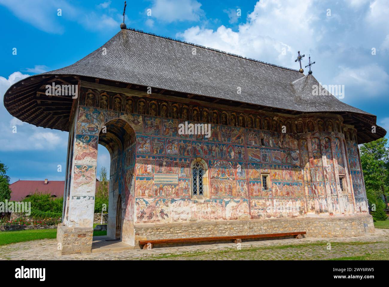 Summer at the Humor monastery in Romania Stock Photo - Alamy