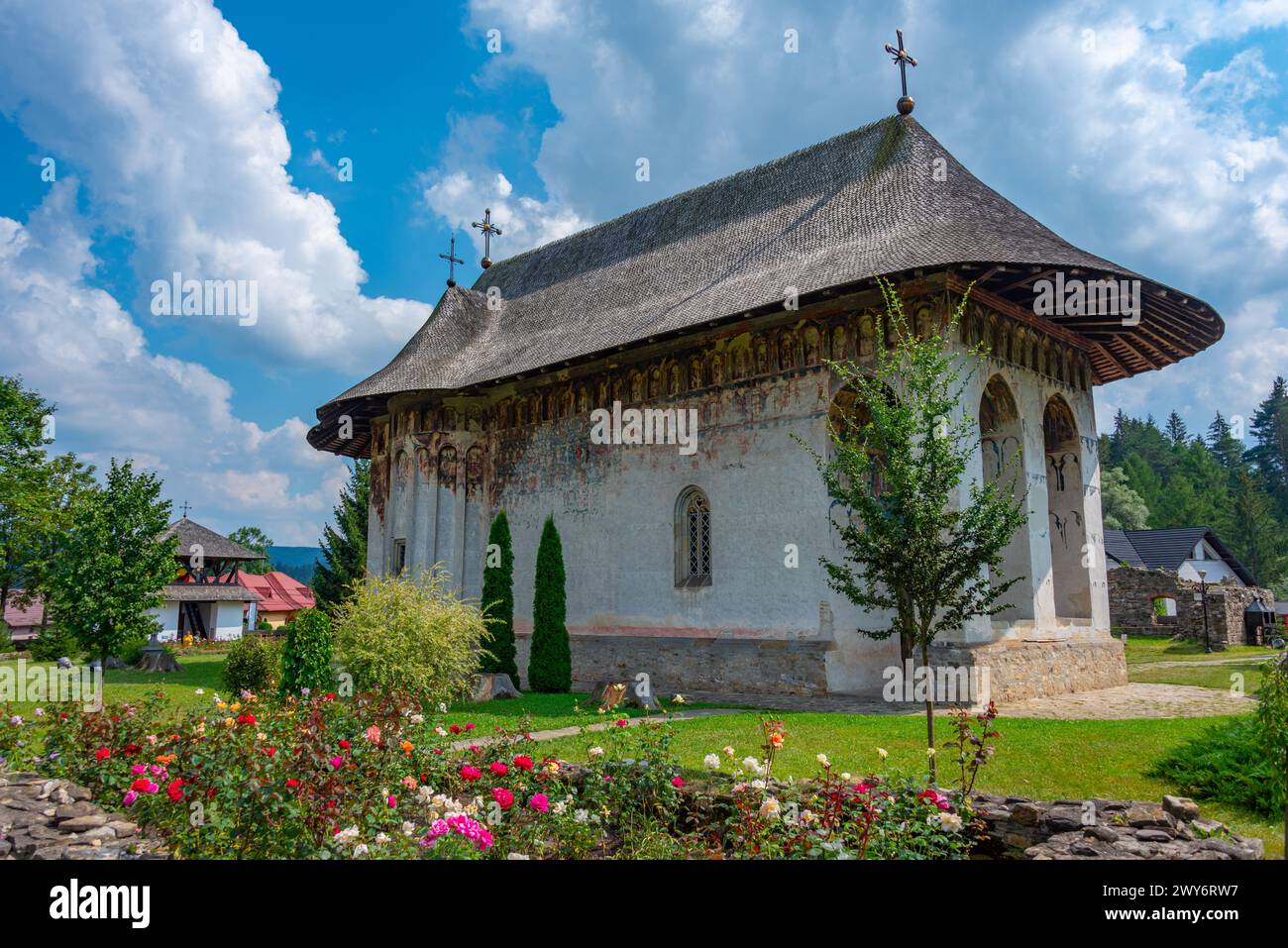 Summer at the Humor monastery in Romania Stock Photo - Alamy