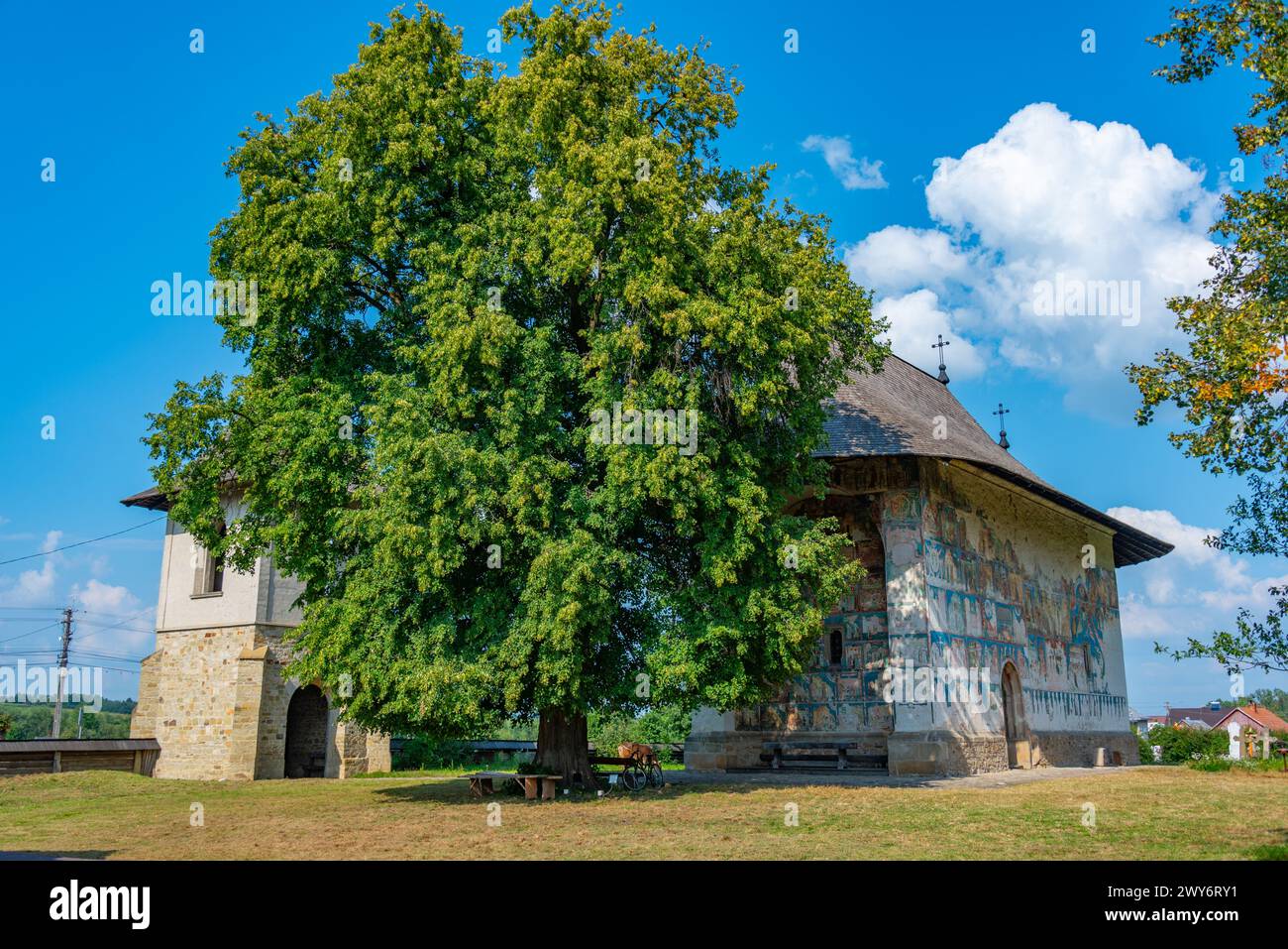 Summer at the Arbore monastery in Romania Stock Photo - Alamy