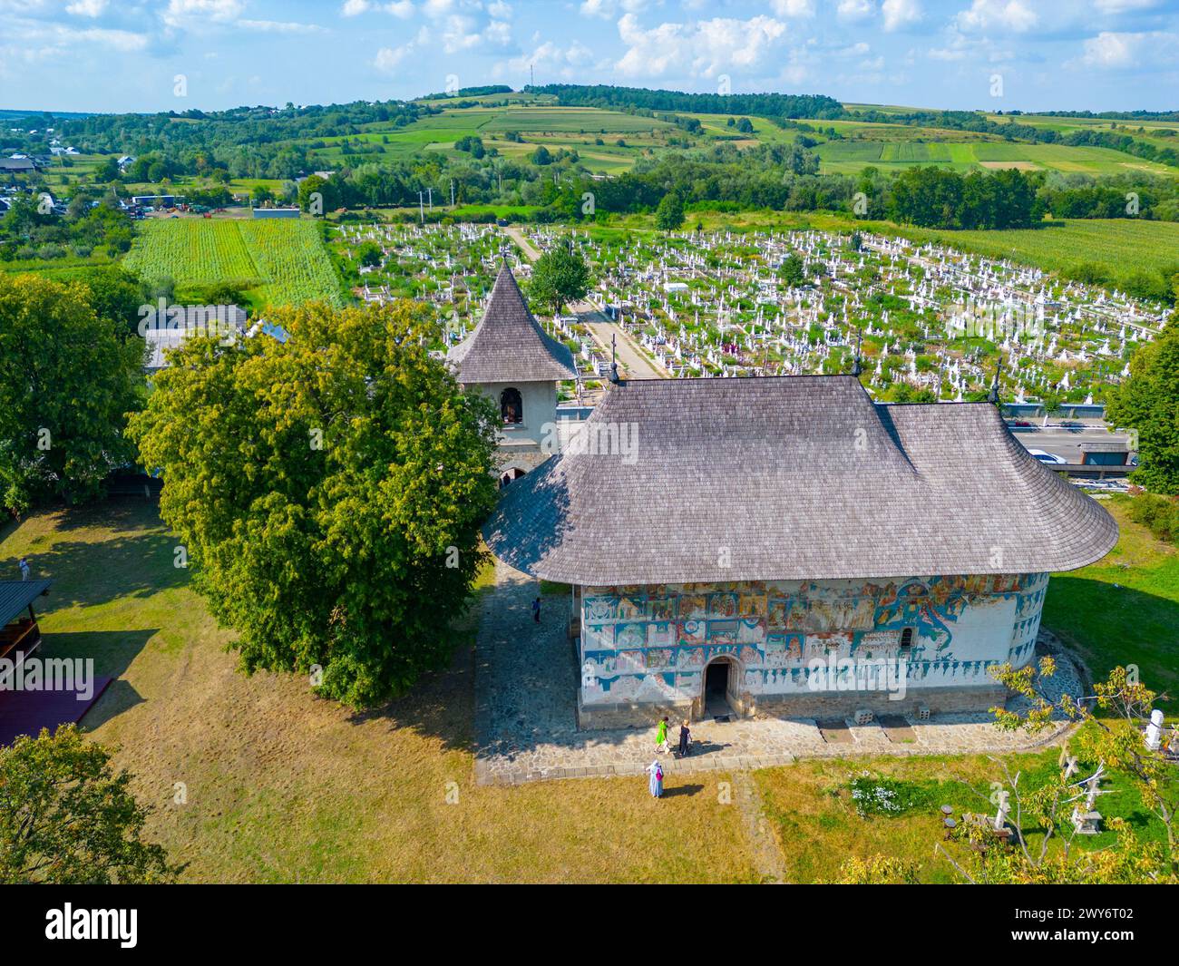 Summer at the Arbore monastery in Romania Stock Photo - Alamy