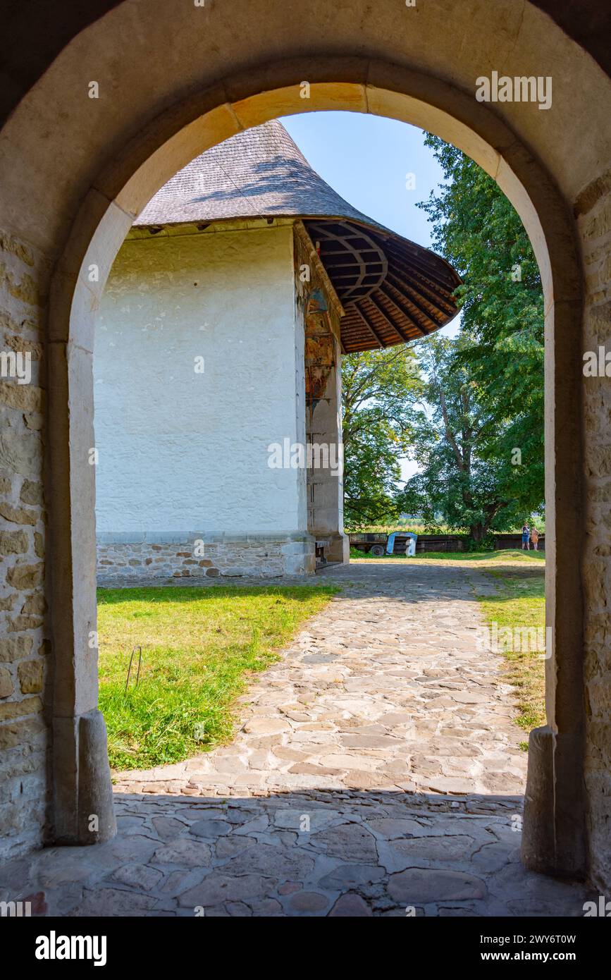 Summer at the Arbore monastery in Romania Stock Photo - Alamy