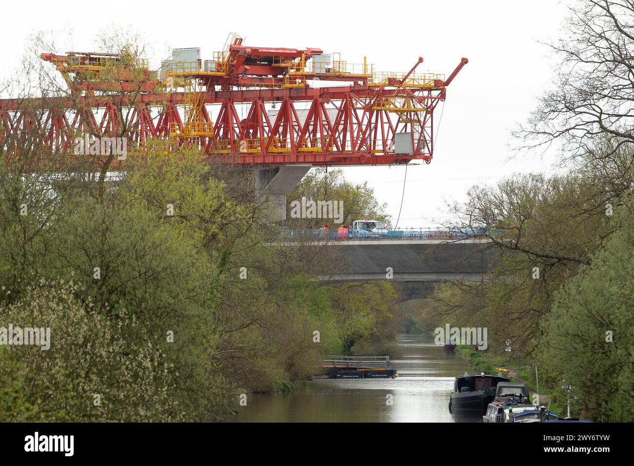 Harefield, UK. 4th April 2024. HS2 are continuing work on the High Speed Rail 2 Colne Valley ...