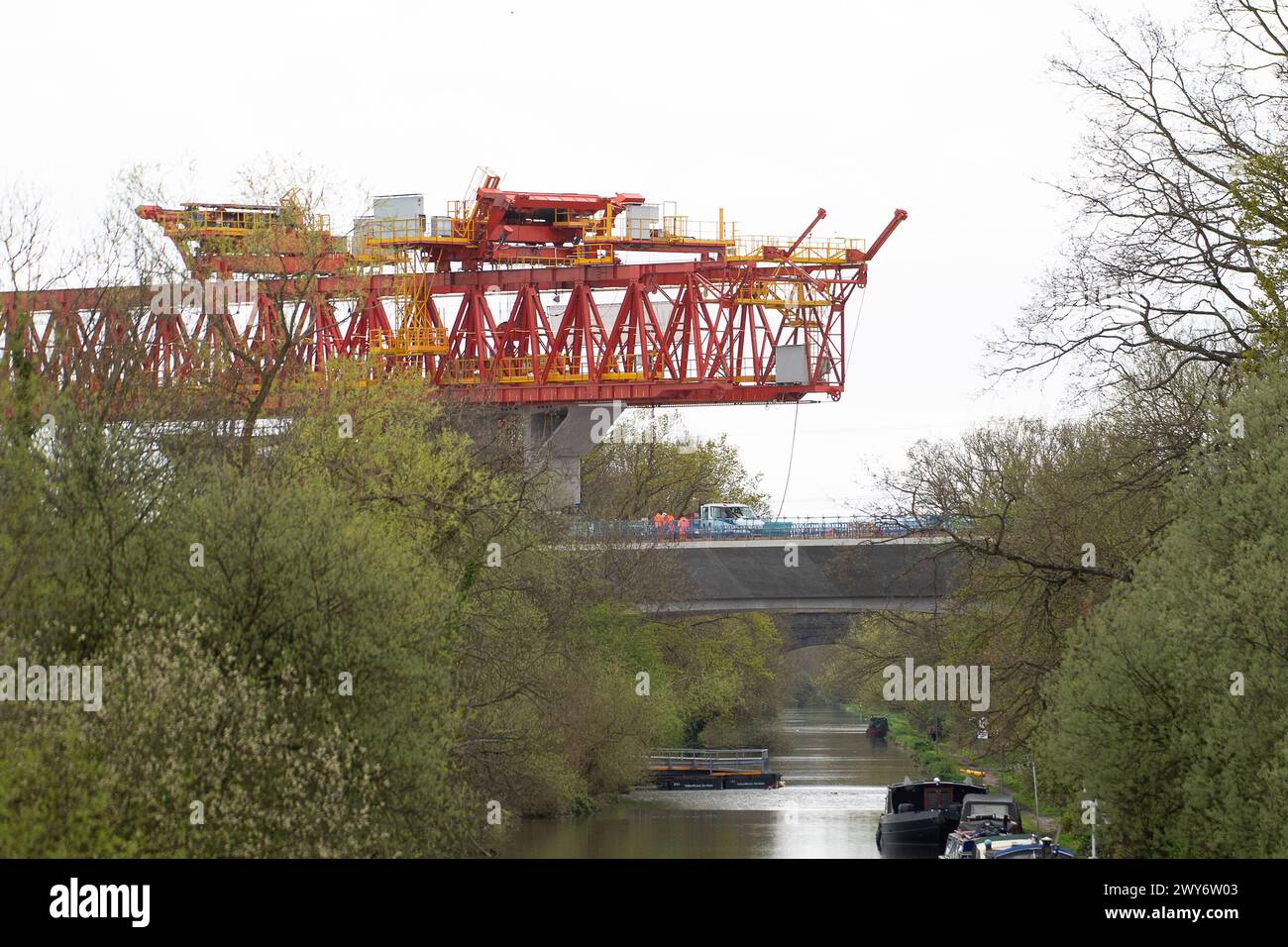 Harefield, UK. 4th April 2024. HS2 are continuing work on the High Speed Rail 2 Colne Valley ...