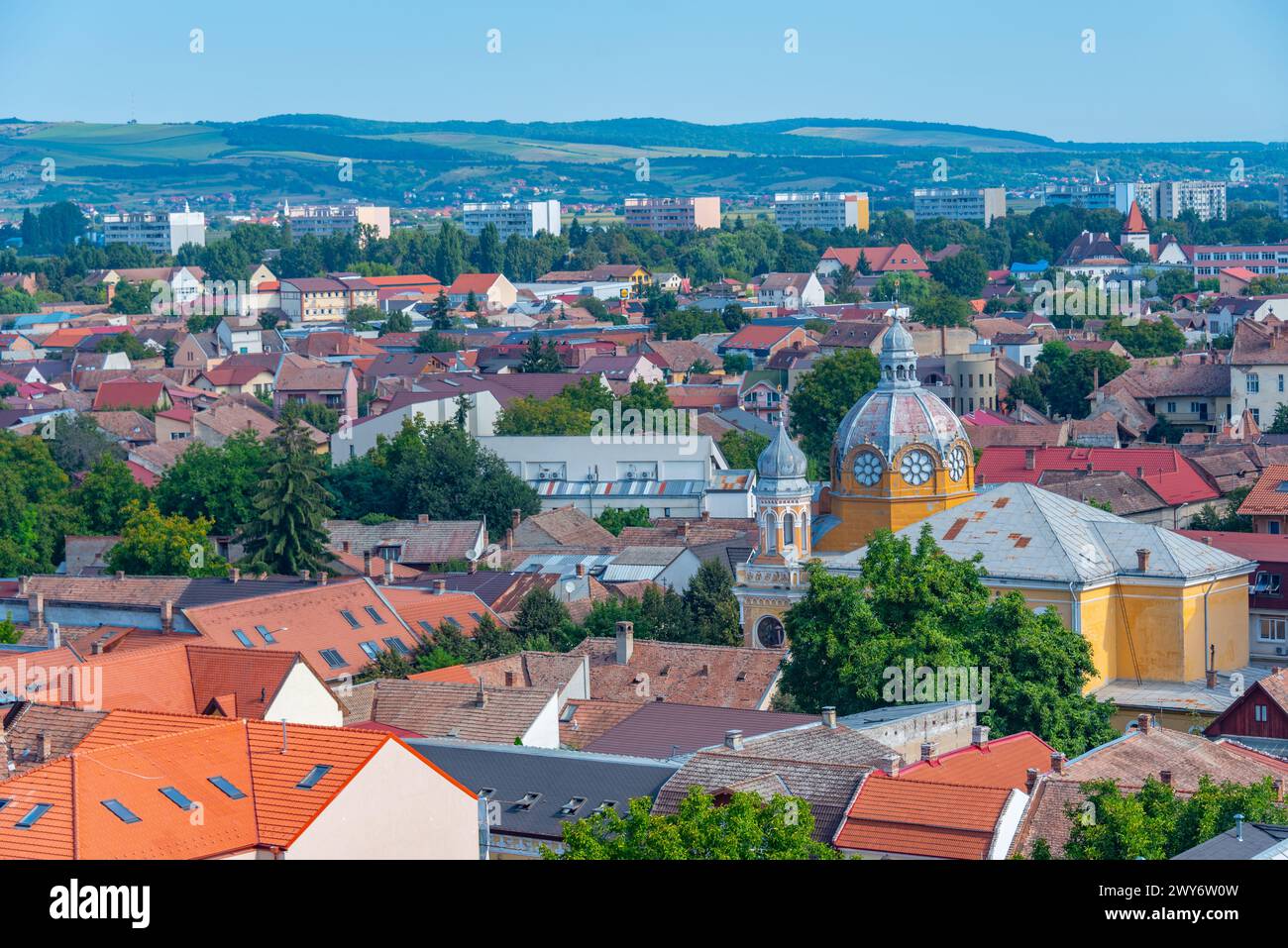 Panorama view of Romania town Targu Mures Stock Photo - Alamy