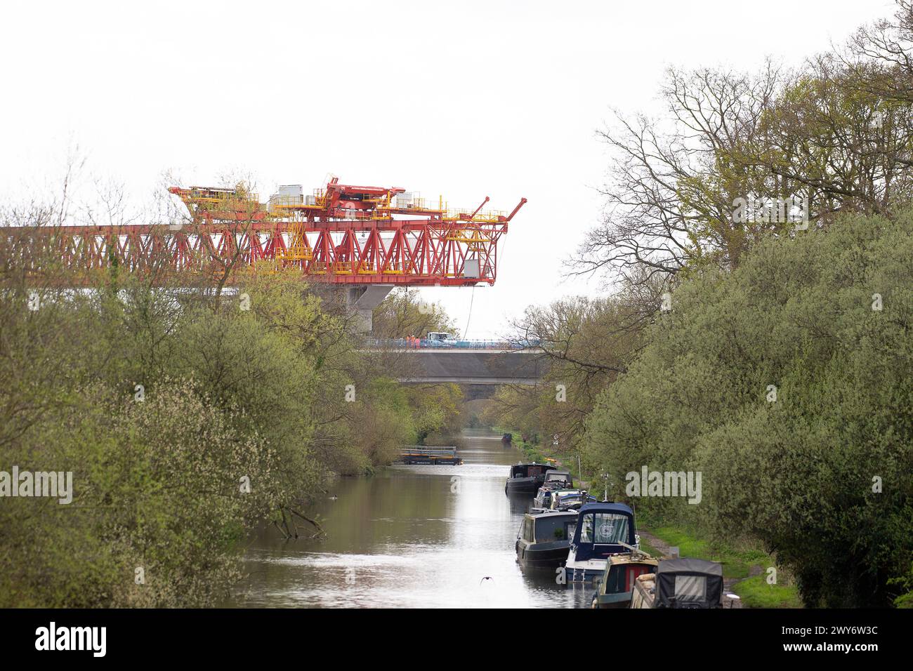 Harefield, UK. 4th April 2024. HS2 are continuing work on the High Speed Rail 2 Colne Valley ...