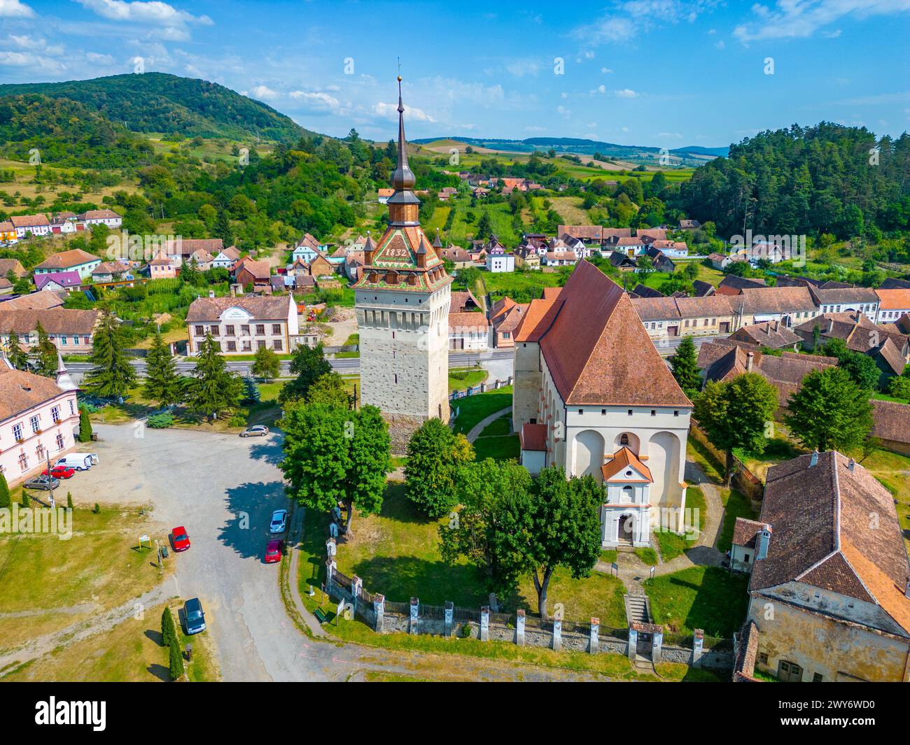 Saint Stephen Fortified Church of Saschiz in Romania Stock Photo - Alamy