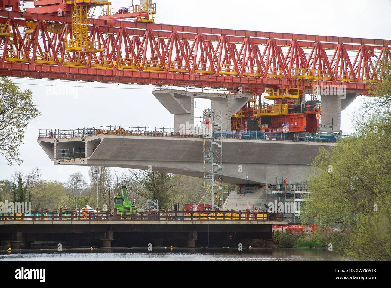 Harefield, UK. 4th April 2024. HS2 are continuing work on the High Speed Rail 2 Colne Valley ...