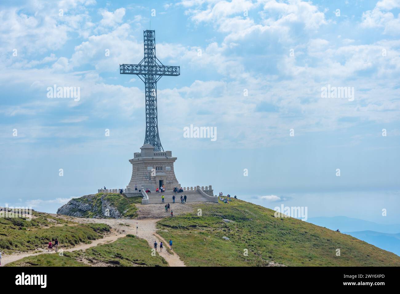 Heroes' Cross on Caraiman Peak in Romania Stock Photo - Alamy