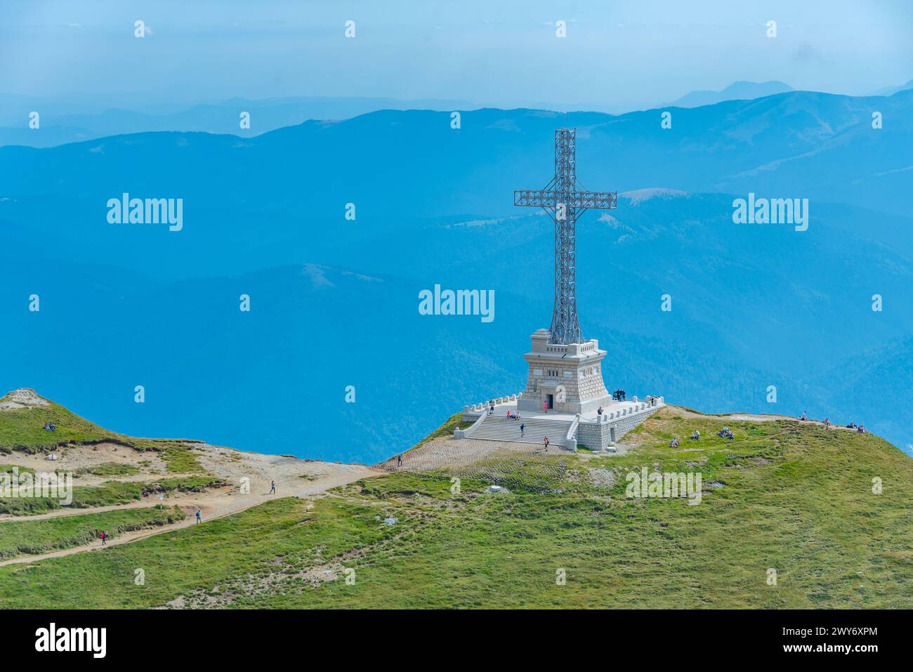 Heroes' Cross on Caraiman Peak in Romania Stock Photo - Alamy