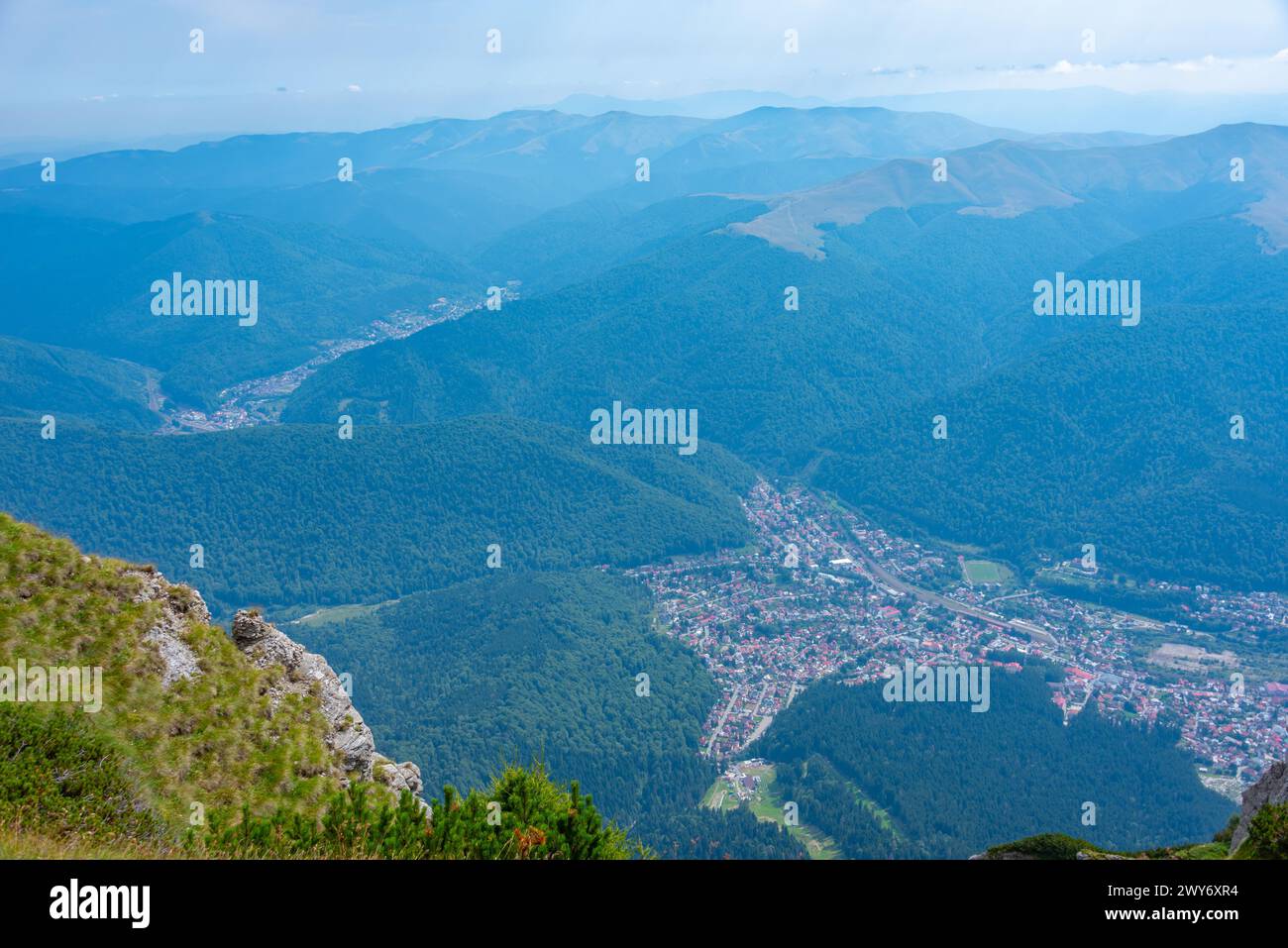 Panorama view of Busteni village in Romania Stock Photo - Alamy