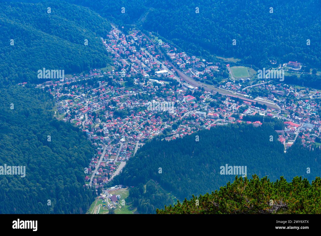 Panorama view of Busteni village in Romania Stock Photo - Alamy