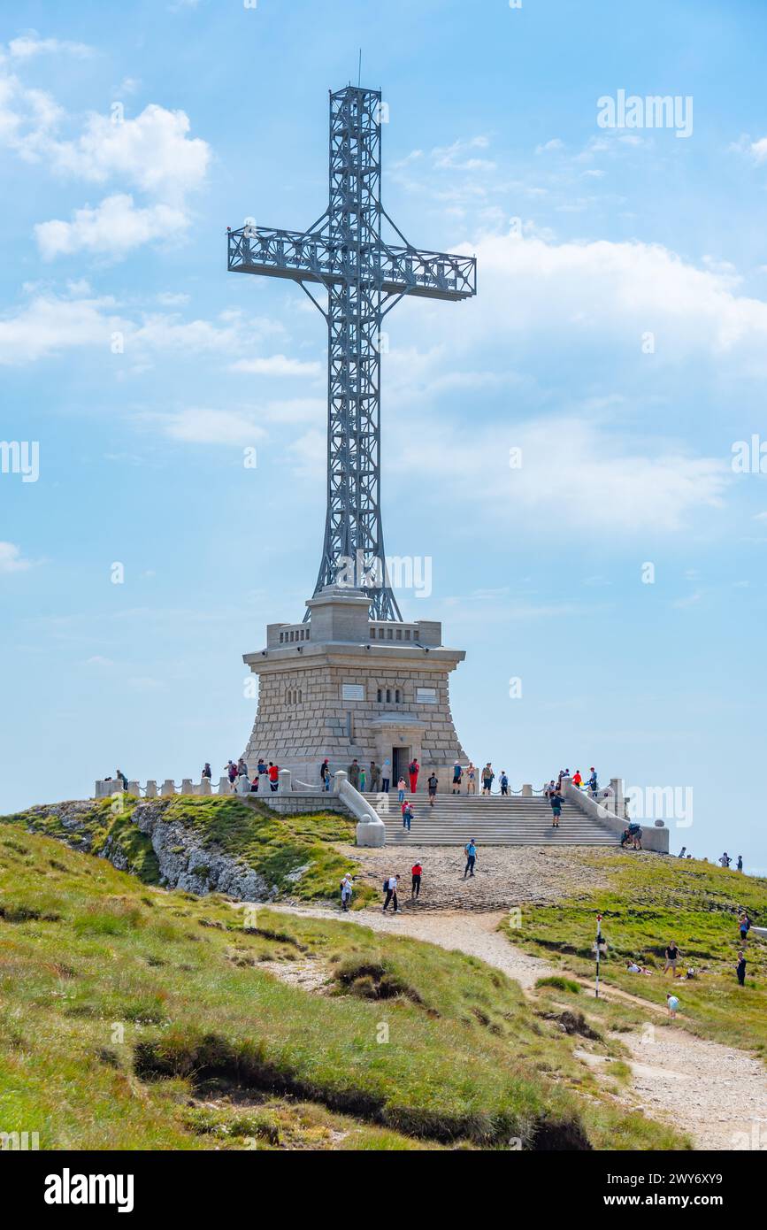 Heroes' Cross on Caraiman Peak in Romania Stock Photo - Alamy
