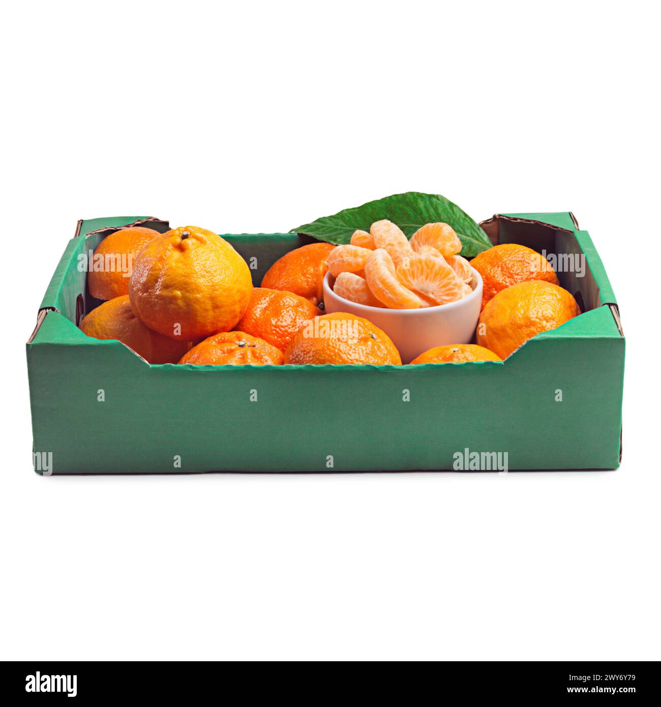 Fresh, fruit and healthy tangerine for diet on isolated studio with ...