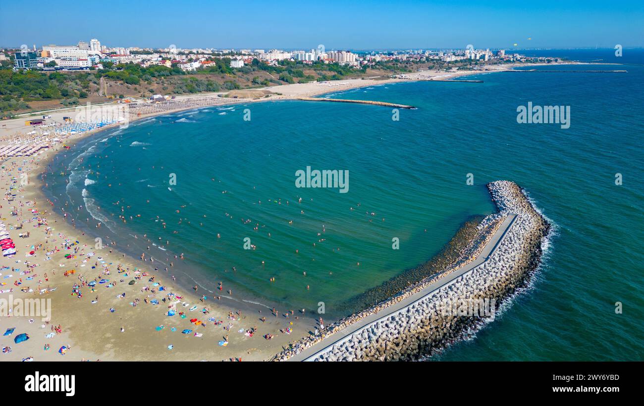 Summer day at Playa Aloha in Constanta, Romania Stock Photo - Alamy