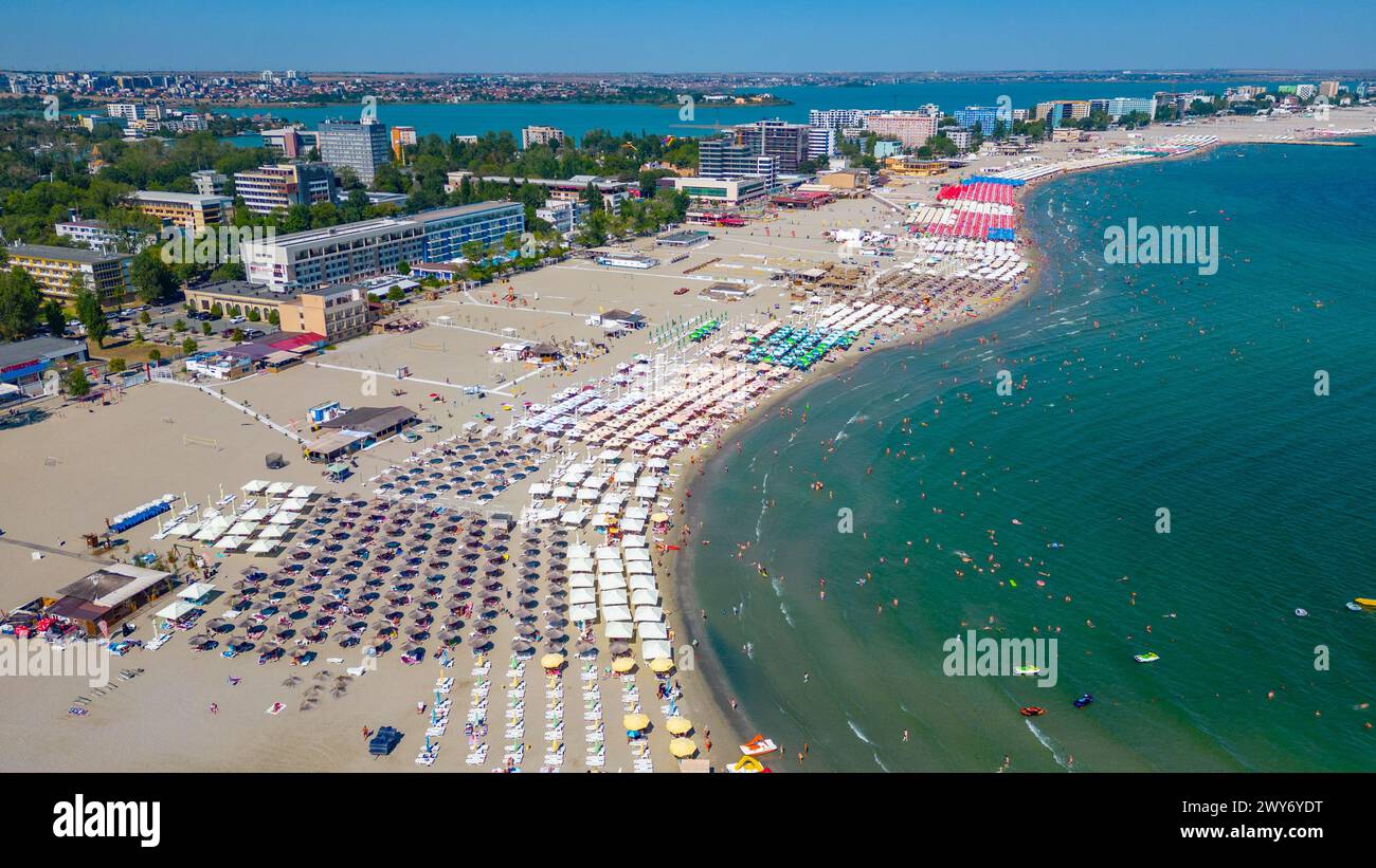 Panorama view of Mamaia beach in Romania Stock Photo - Alamy