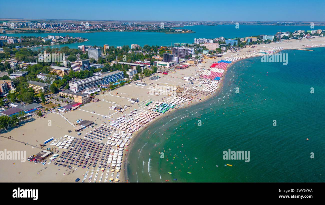 Panorama view of Mamaia beach in Romania Stock Photo - Alamy